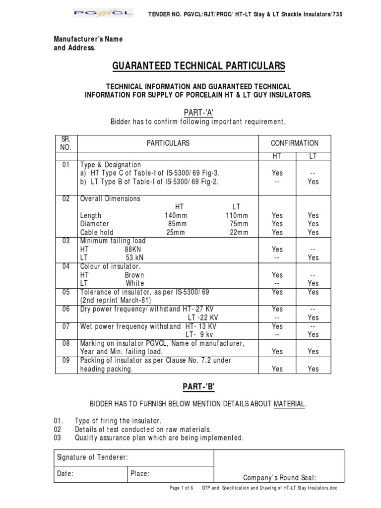 HT-LT Stay Insulator | PDF | Insulator (Electricity) | Electromagnetism