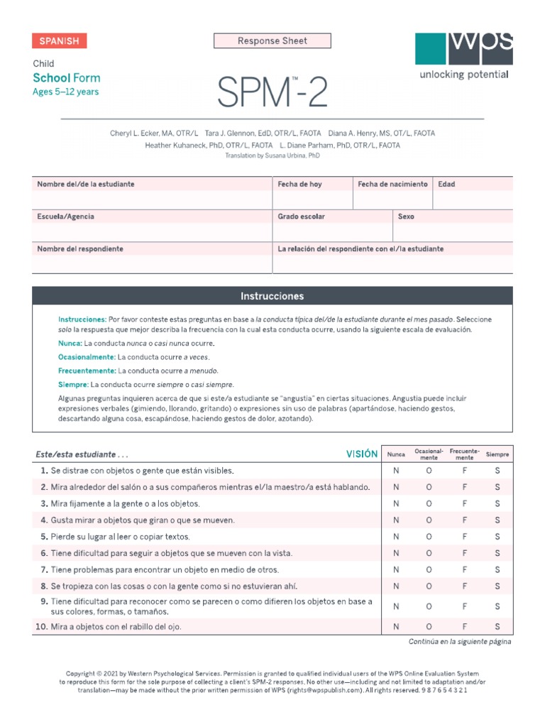 Spm2 Child Escolar | PDF