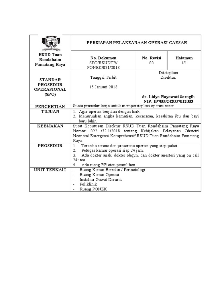 31 - UD Persiapan Pelaksanaan Operasi Caesar | PDF