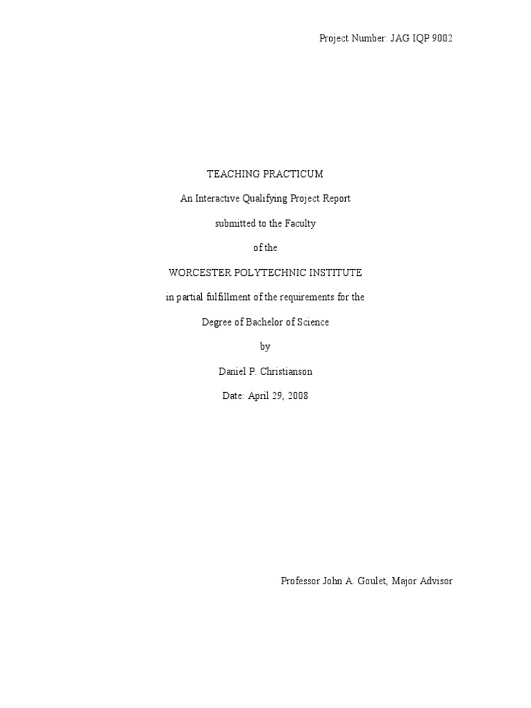 IQPTeaching Practicum | PDF | Teachers | Curriculum