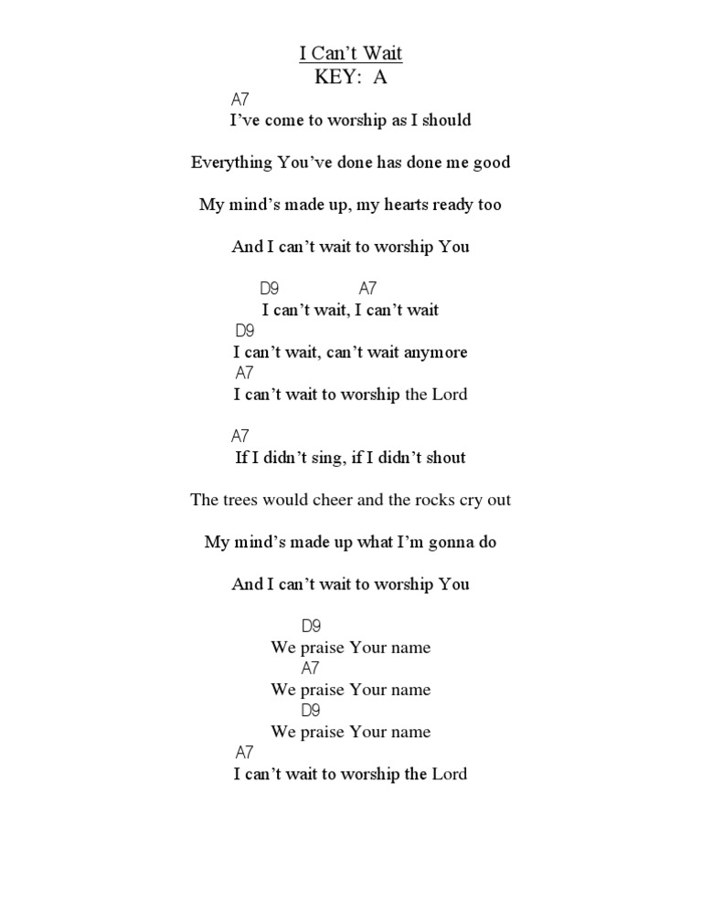 I Can't Wait | PDF