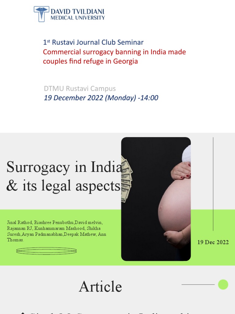 Surrogacy in India Its Legal Aspects | PDF | Surrogacy | Family
