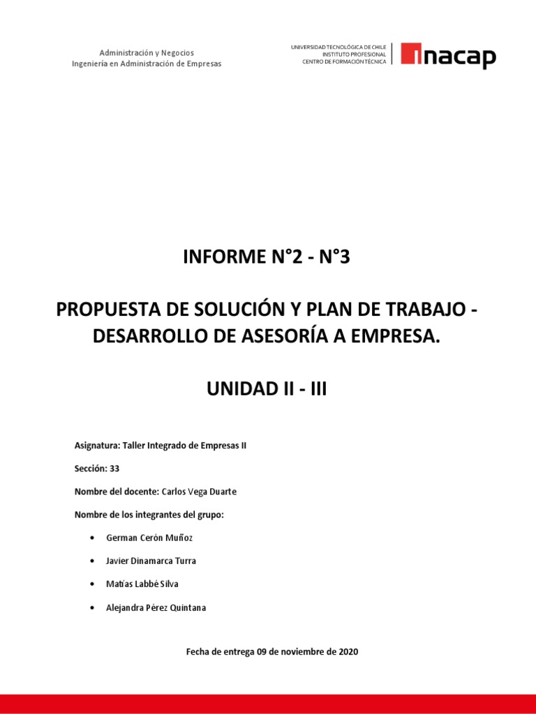 Informe 2 y 3 Final | PDF | Comercio electrónico | Planificación