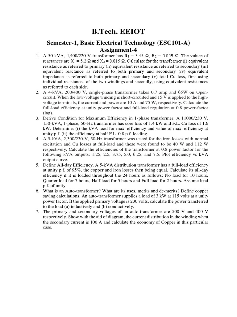 Assignment 4 Pdf Transformer Metrology 