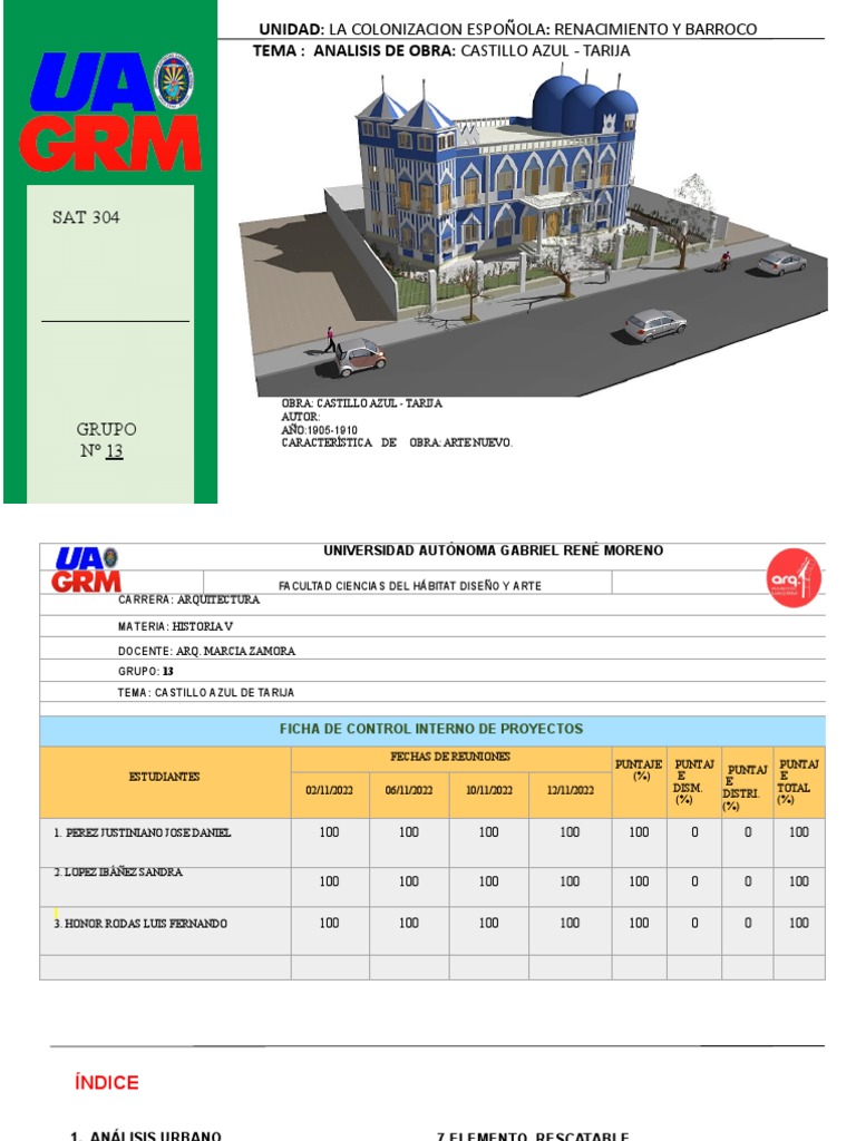 Castillo Azul de Tarija Corregido Exponer | PDF | Castillo | Diseño ...