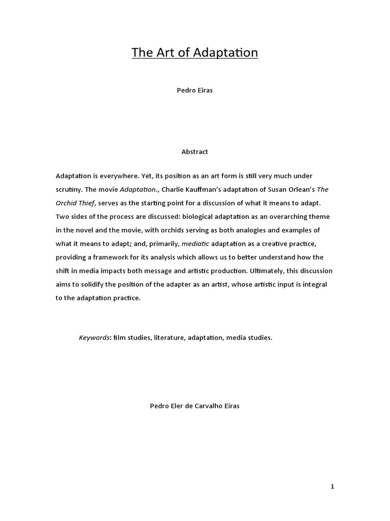 The Art of Adaptation Explained | PDF