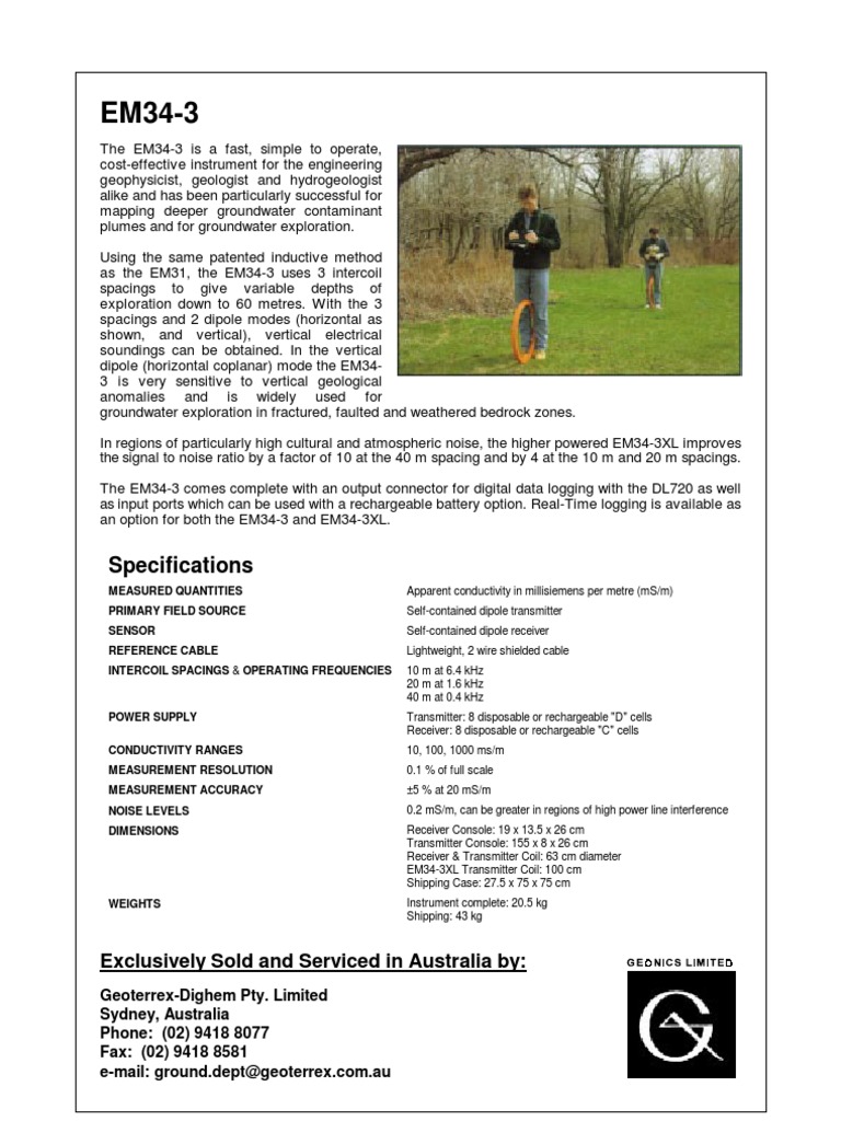 EM34-3 Groundwater Exploration Tool | PDF | Technology & Engineering