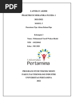 LAPORAN AKHIR PRAKTIKUM MEKANIKA FLUIDA I PENENTUAN TIPE ALIRAN DALAM PIPA Jeffryano Manalu | PDF
