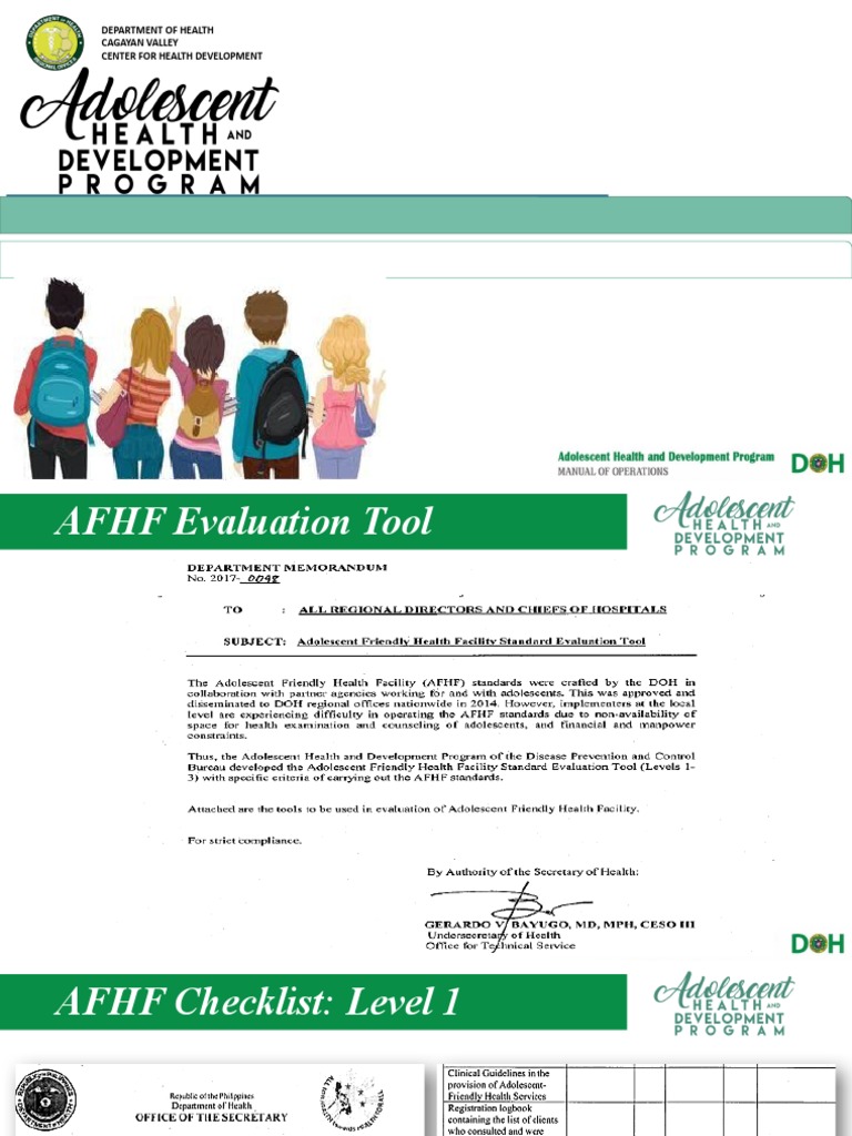 13 AHDP Checklist and Monitoring Tools | PDF | Adolescence | Health Care