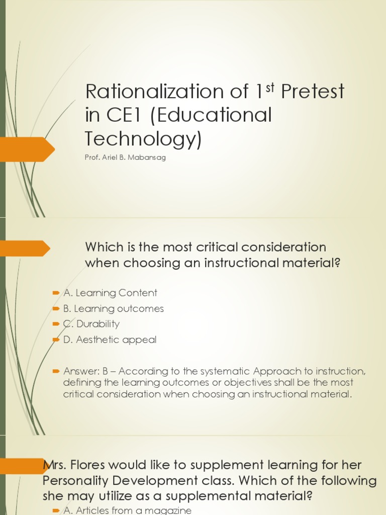 CE1-PROF - ED - EDTECH - Part 2 | PDF | Educational Technology | Teaching Method