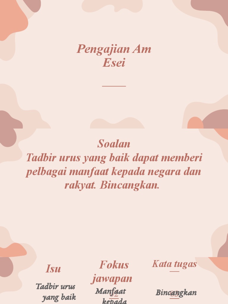 Pembentangan Esei Pam-Tadbir Urus Negara | PDF