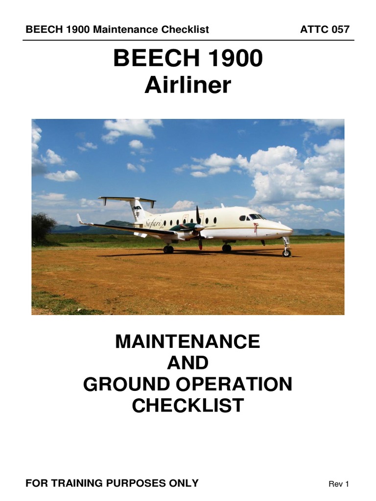 ATA App B1900D Ground Run Check List | PDF | Machines | Vehicles