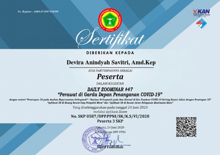 Devira Anindyah Savitri, Amd - Kep (Zoom 47) | PDF