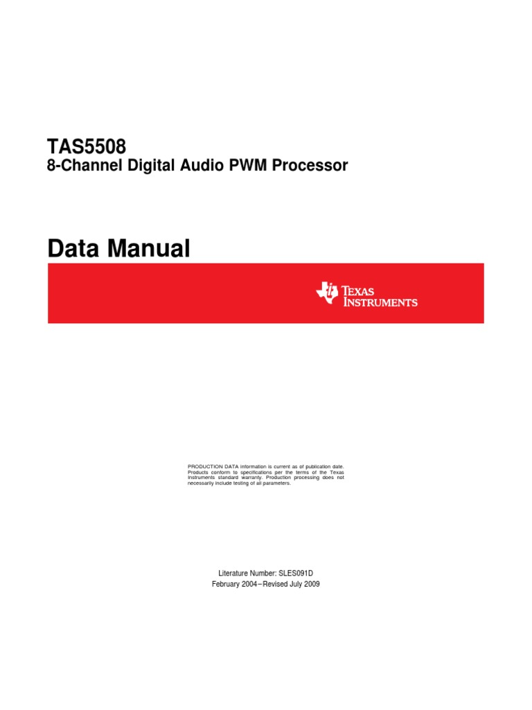 Tas 5508 | PDF | Amplifier | Input/Output