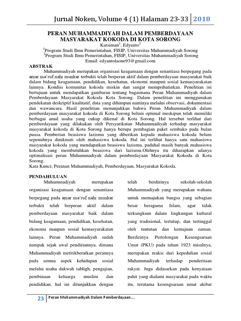 Peran Muhammadiyah Dalam Pemberdayaan Masyarakat K | PDF