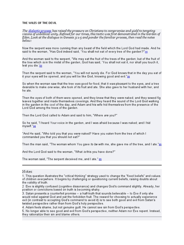 The Wiles of The Devil | PDF | Serpents In The Bible | Adam