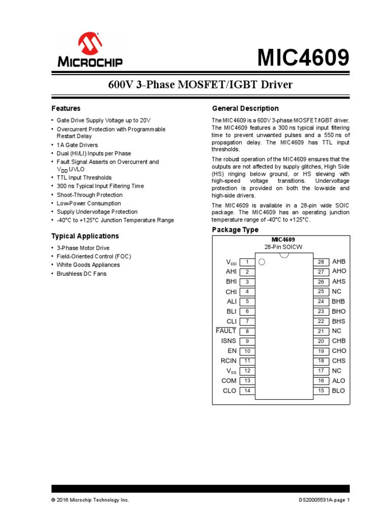 600V 3-Phase MOSFET/IGBT Driver: Features General Description | PDF ...