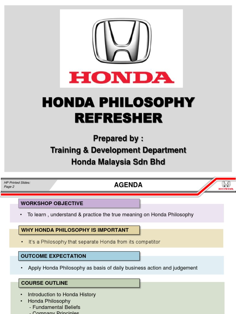 Honda Philosophy Refresher Material | PDF | Honda | Communication