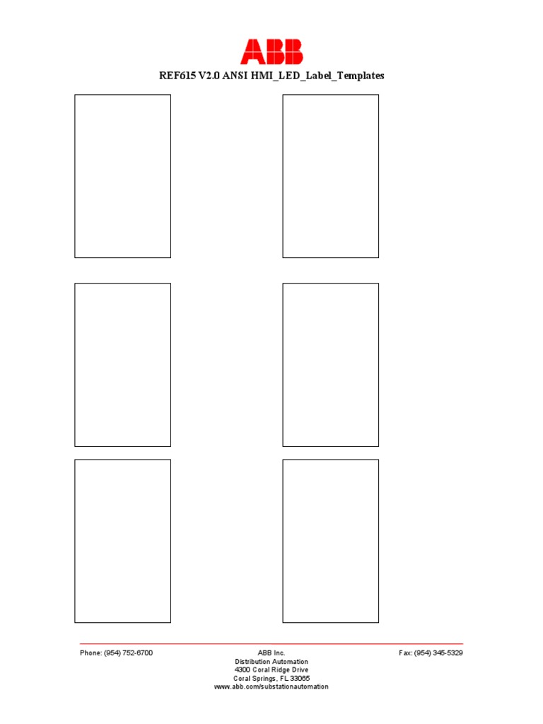 Ref615 Ansi v2.0 Hmi Led Labels Template 0 | PDF | Electric Power ...