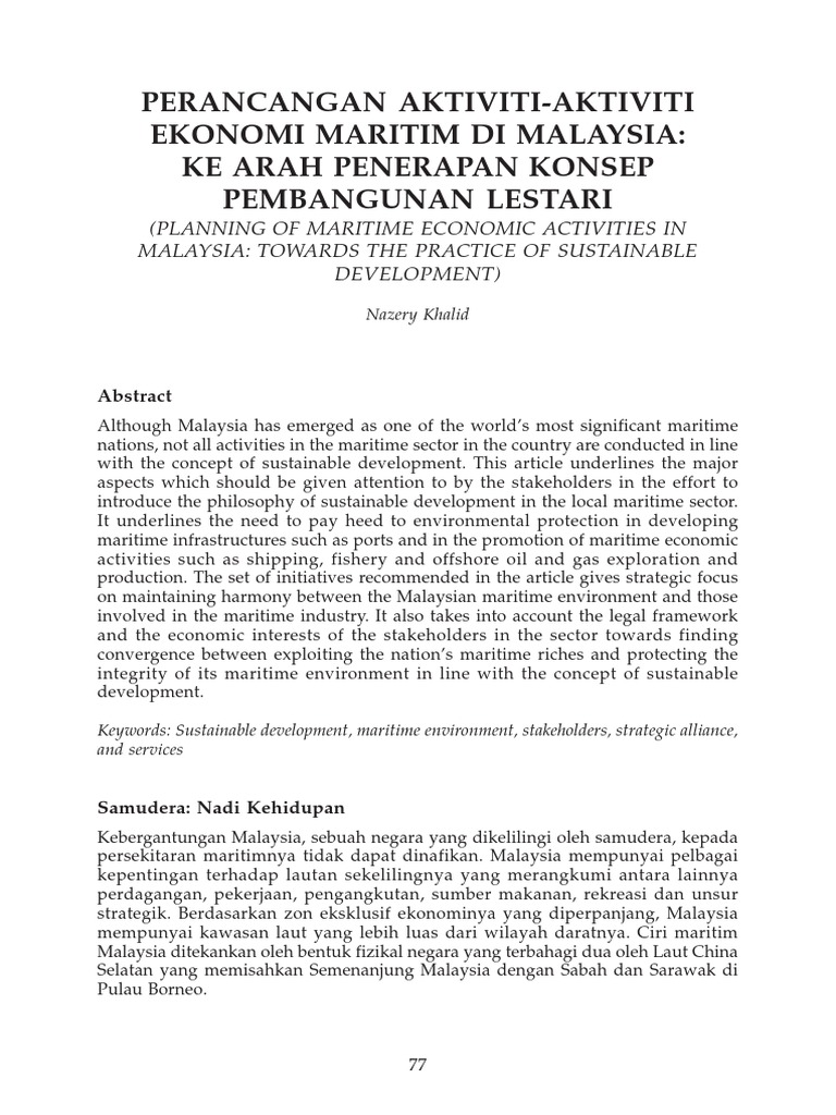 Jati, Journal Manager, Nazery Khalid - PLANNING OF MARITIME ECONOMIC ...
