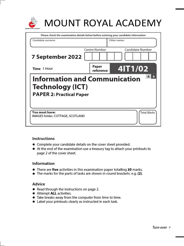 Ict Paper 2 Sample Pdf Computer File Screenshot