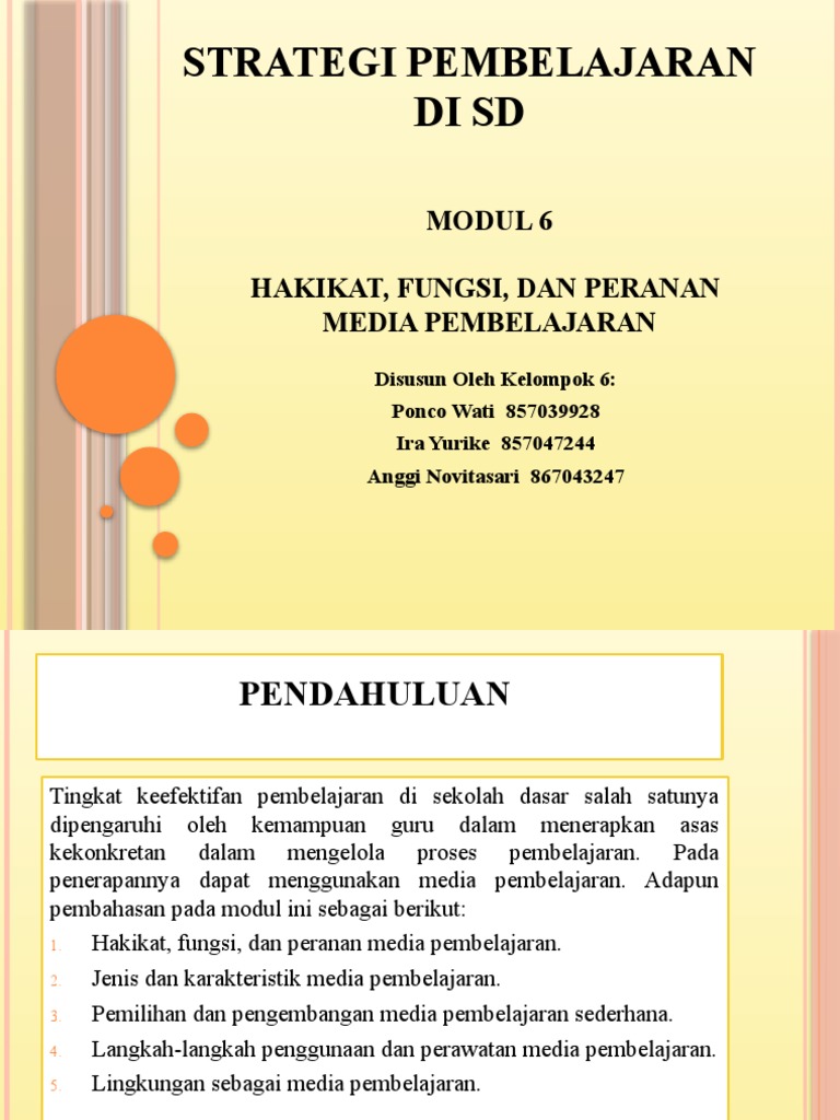 Modul 6 - Hakikat Fungsi Dan Peranan Media Pembelajaran Fix | PDF