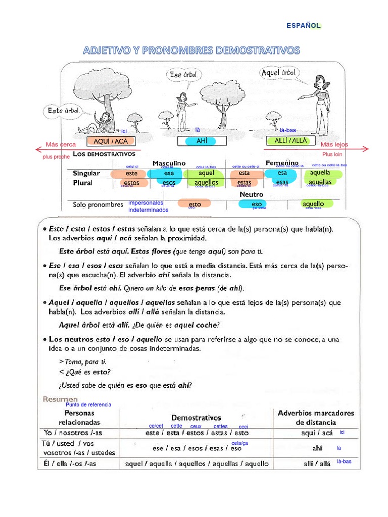 Adjetivo y Pronombres DEMOSTRATIVOS | PDF