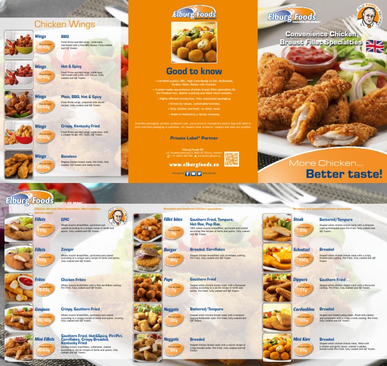 Elburg Foods Chicken Product Catalogue | PDF | French Fries | Bread Crumbs