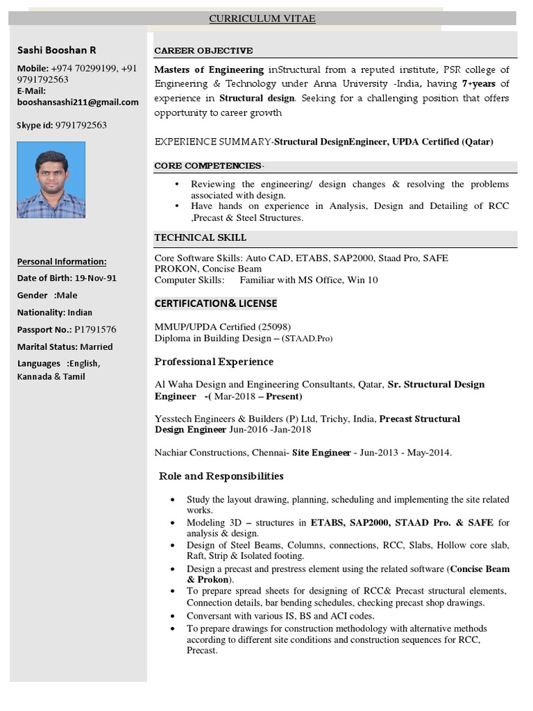 Sashi Booshan CV | PDF | Basement | Doha