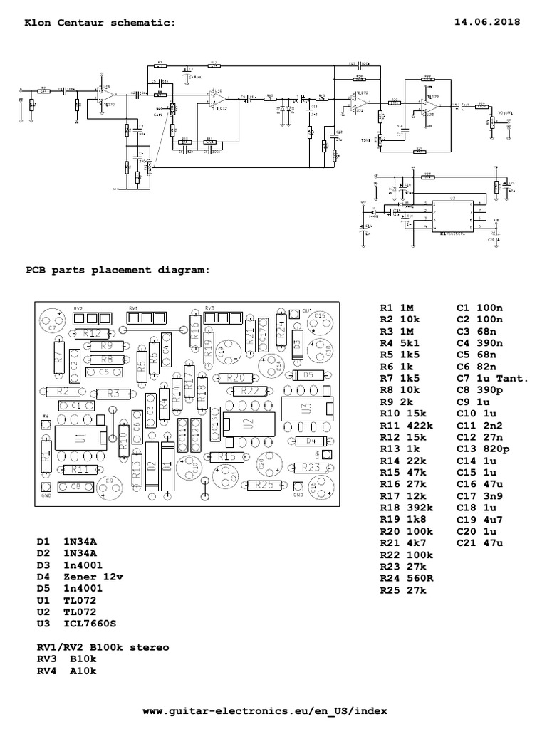 Klon Centaur ENG | PDF | Electrical Components | Electric Power