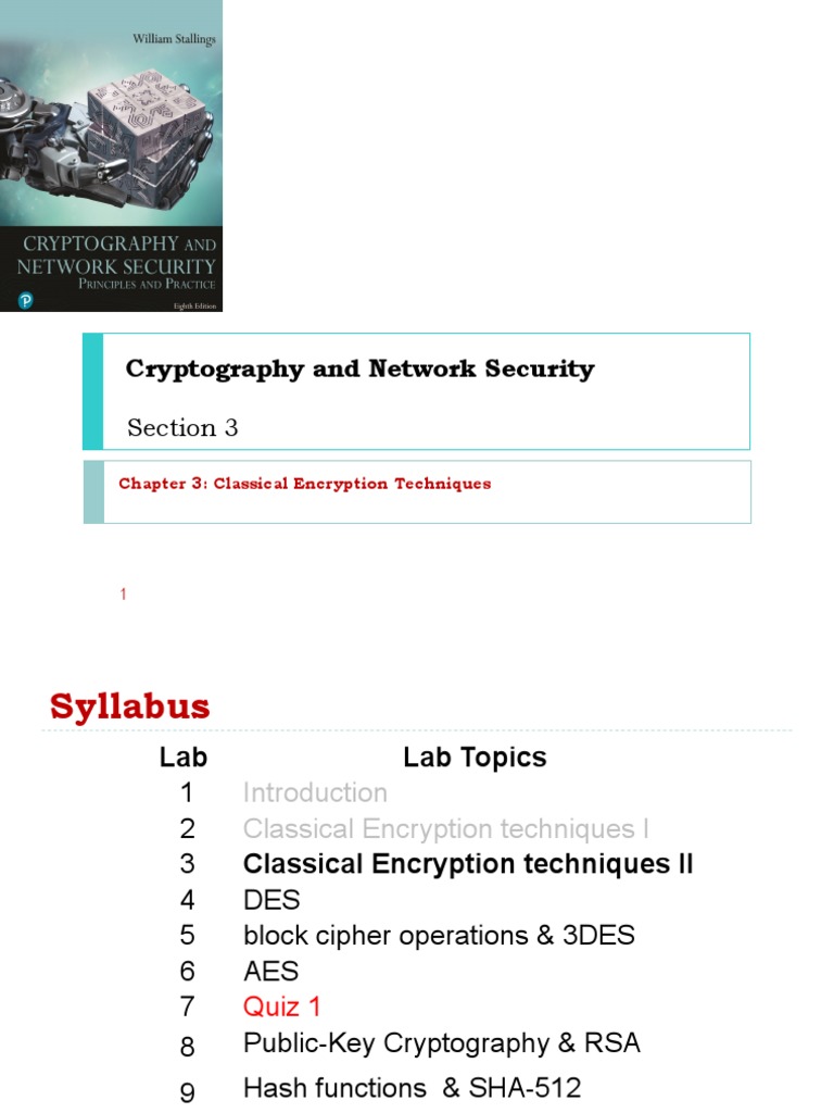 Section 03 Classical Encryption Techniques Ii Pdf Cryptography Encryption 5490