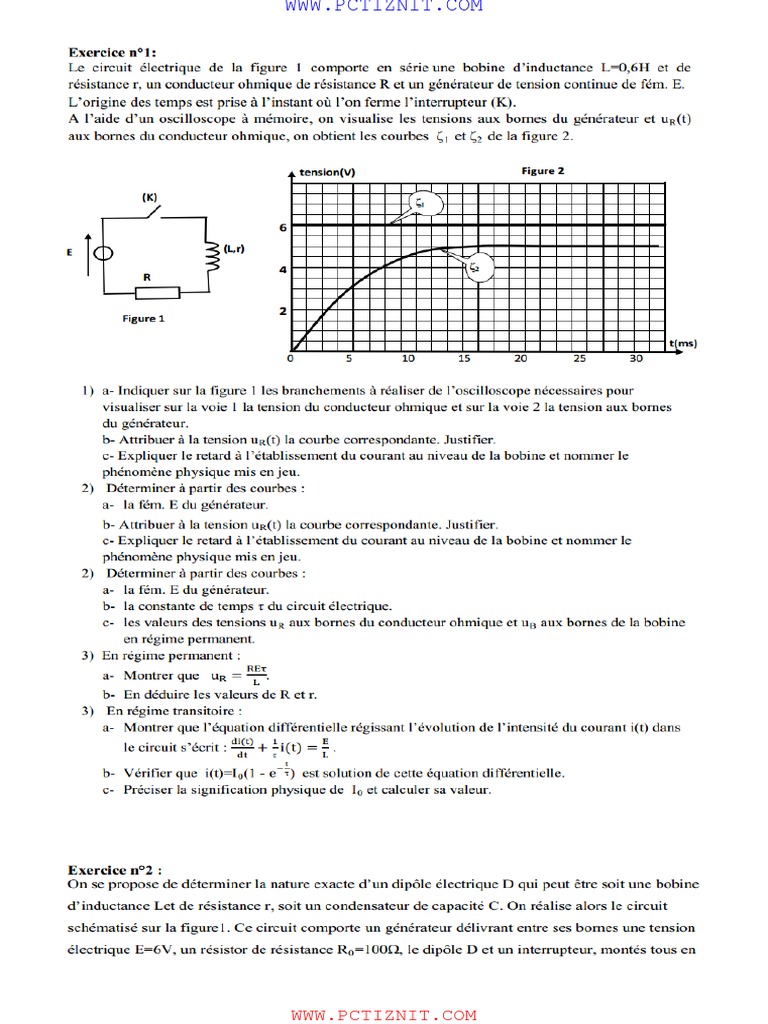 Exercices 9 Dipole RL | PDF