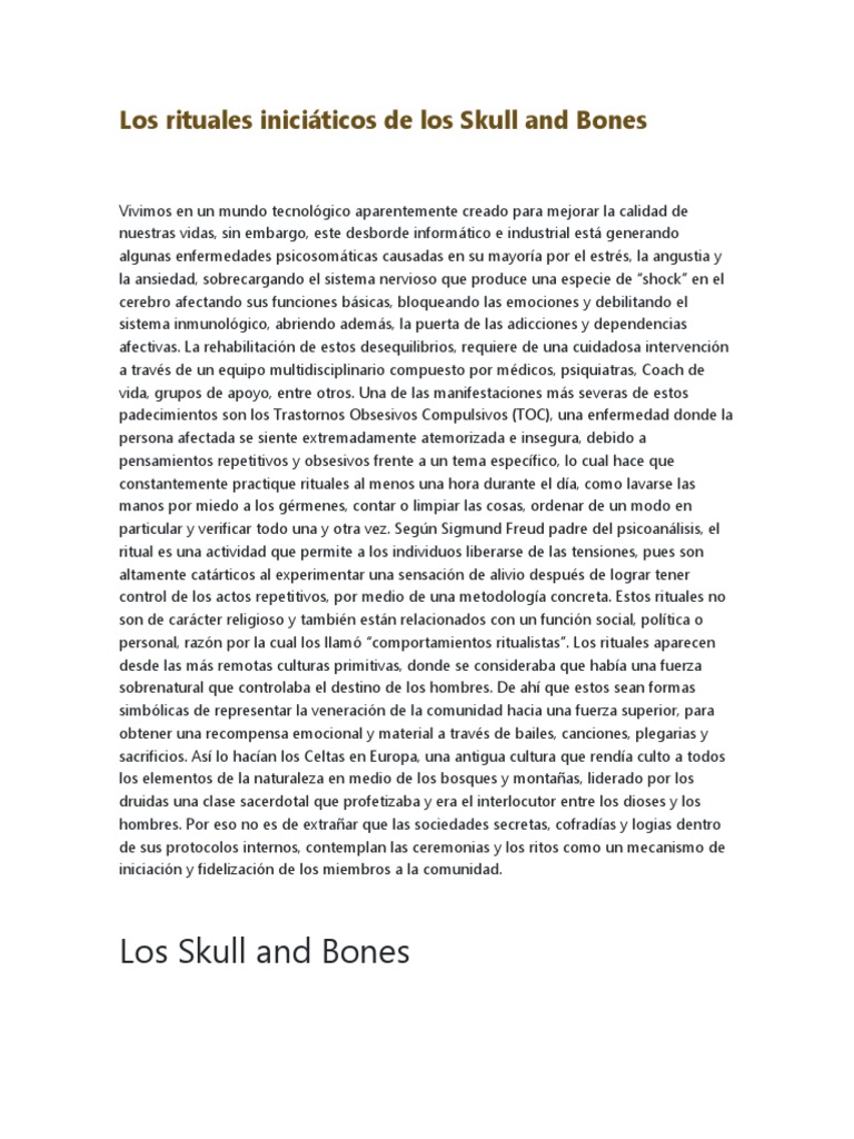 Los Rituales Iniciáticos de Los Skull and Bones | PDF | Desorden ...