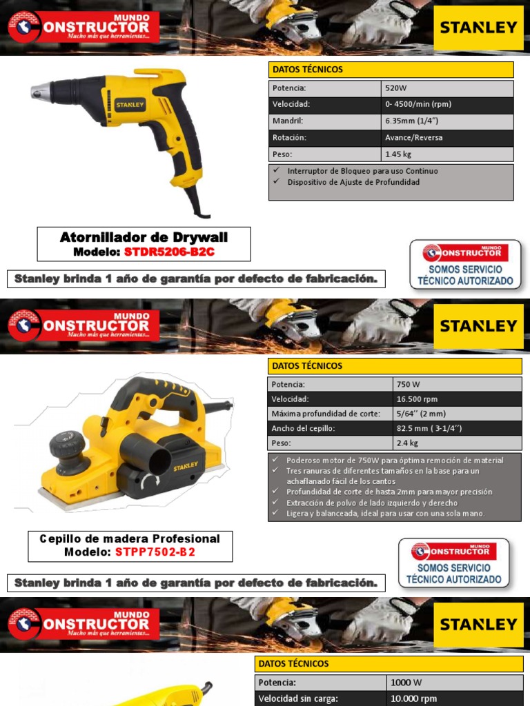 Ficha Tecnica Stanley | PDF | Soldadura | Construcción