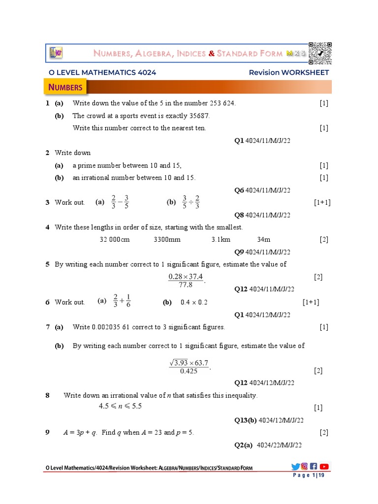 Numbers Algebra Indices Standard Form | PDF | Numbers | Mathematical Analysis