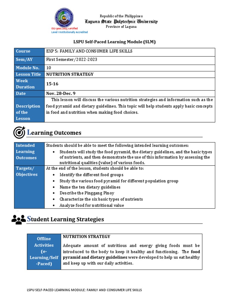 Nutrition Skills for Students | PDF | Foods | Vegetables