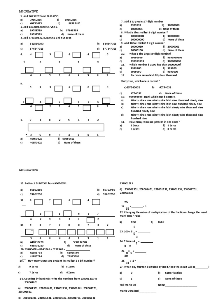 Arithmetic Operation 1cl5 | PDF | Numbers | Encodings