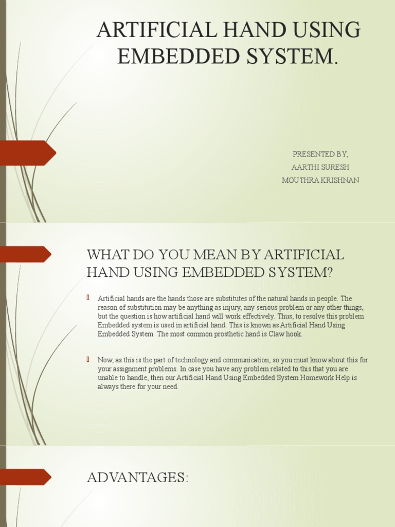 Artificial Hand Using Embedded System Pdf 