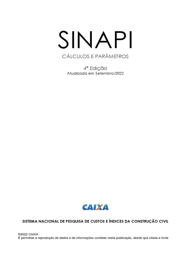 Livro2 SINAPI Calculos e Parametros 4 Edicao Digital | PDF | Livros