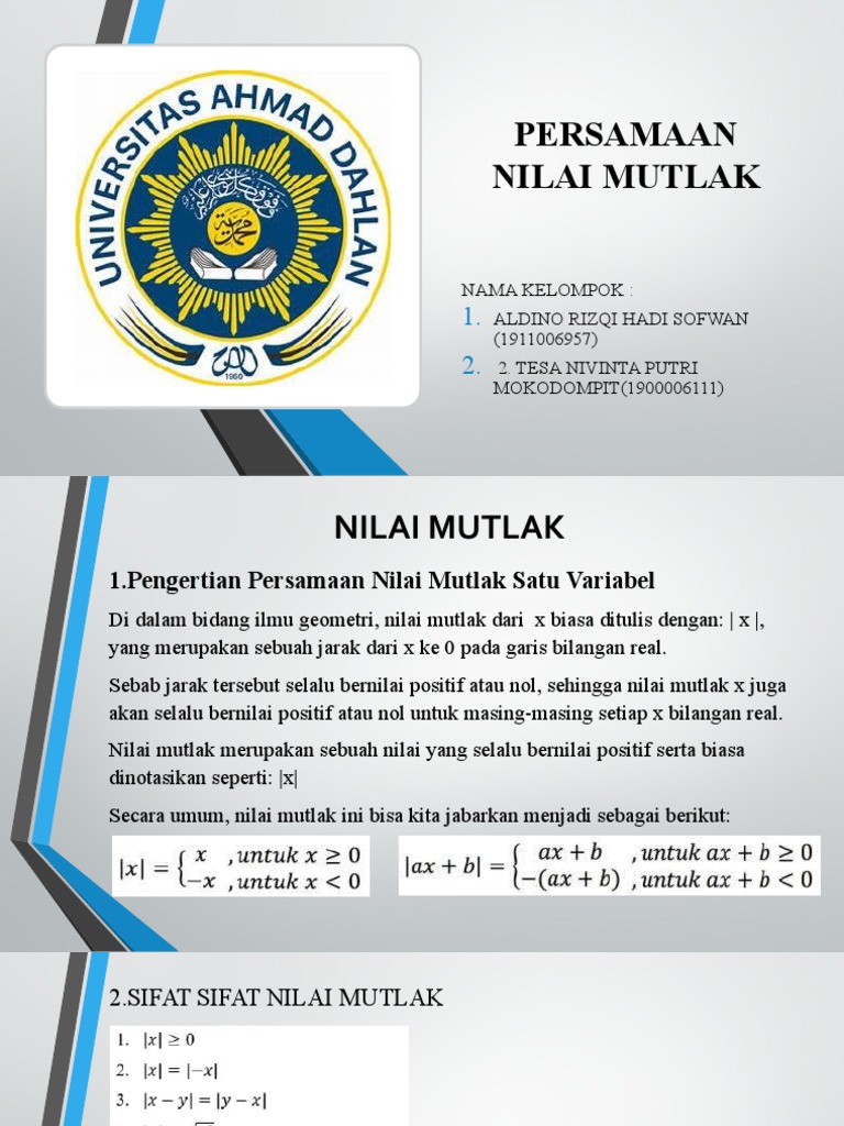 Persamaan Nilai Mutlak | PDF