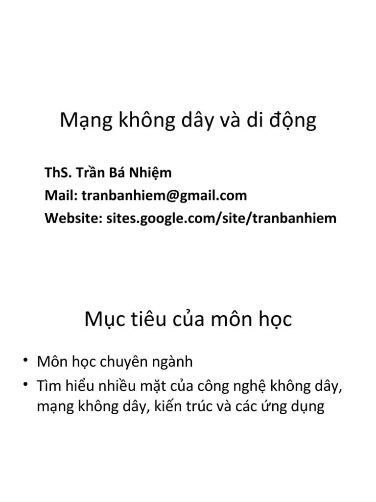 Mang Khong Day Va Di Dong | PDF