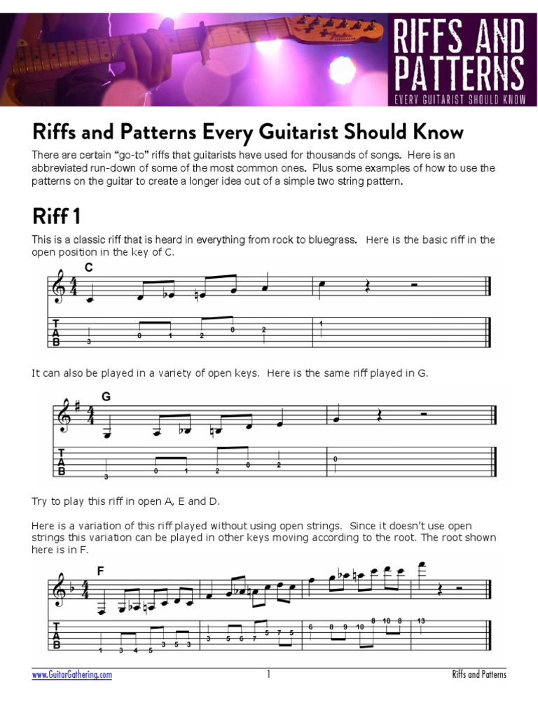 Riffs and Patterns PDF | PDF | Music Theory | Musical Compositions