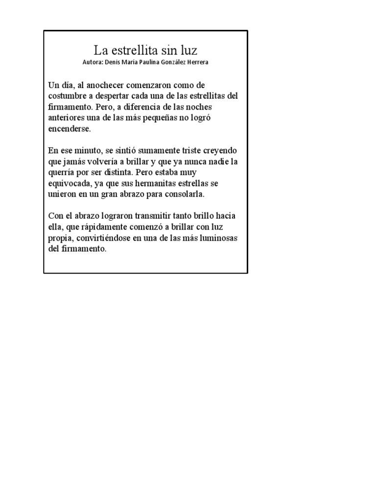 La Estrellita Sin Luz Cuento | PDF