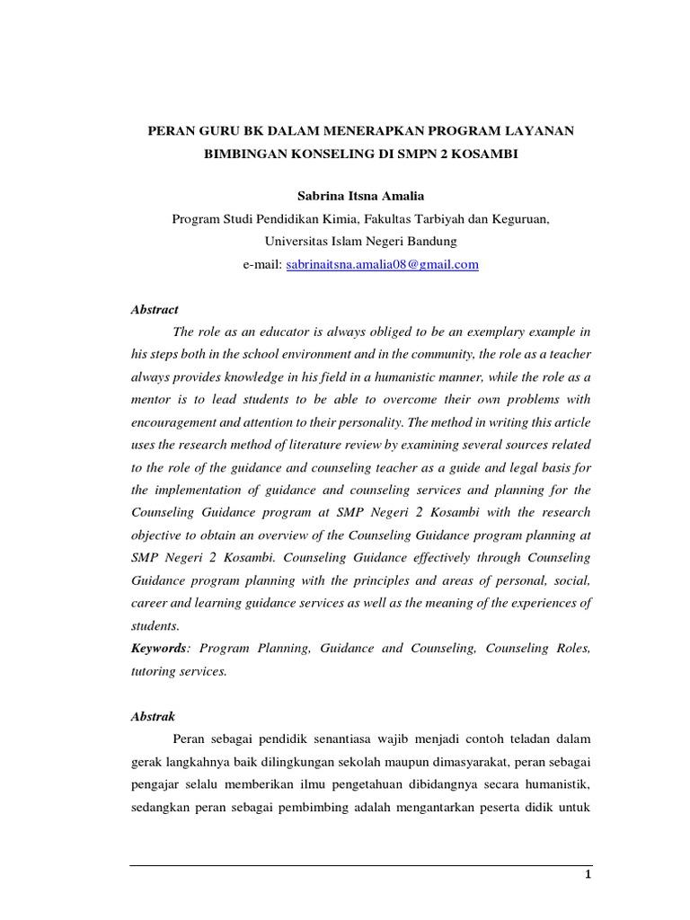 Karya Tulis Ilmiah Bimbingan Konseling | PDF | Karier & Perkembangan