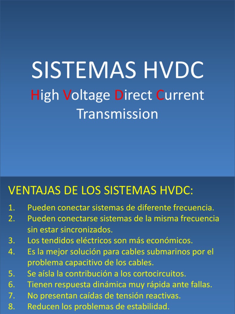 S) Sistemas HVDC | PDF | Corriente continua de alto voltaje ...