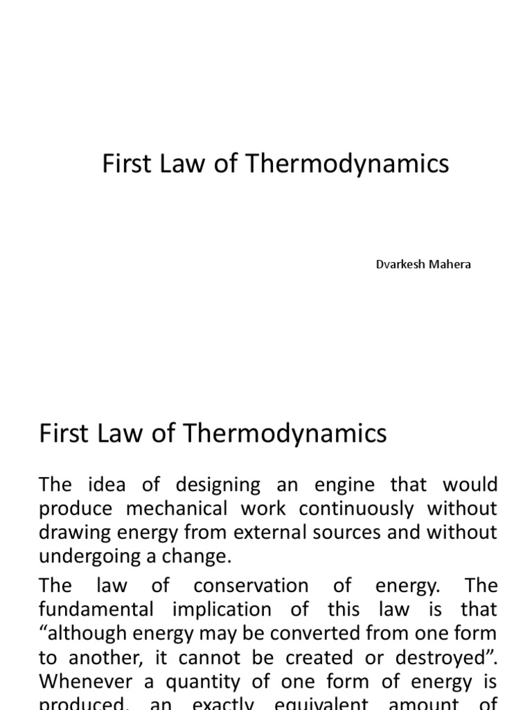 First Law of Thermodynamics Explained | PDF | Heat | Heat Capacity