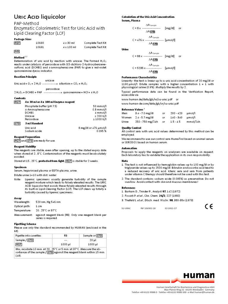 URIC ACID Liquicolor | Download Free PDF | Magnesium | Vitamin C