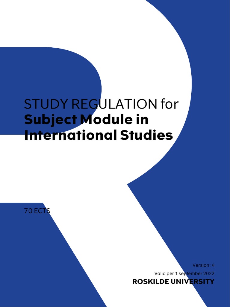 Study Regulation For Subject Module in International Studies | PDF ...