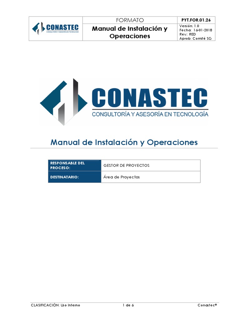 PYT - FOR.01.26 Manual de Instalación y Operaciones | PDF | Archivo de computadora | Zip ...
