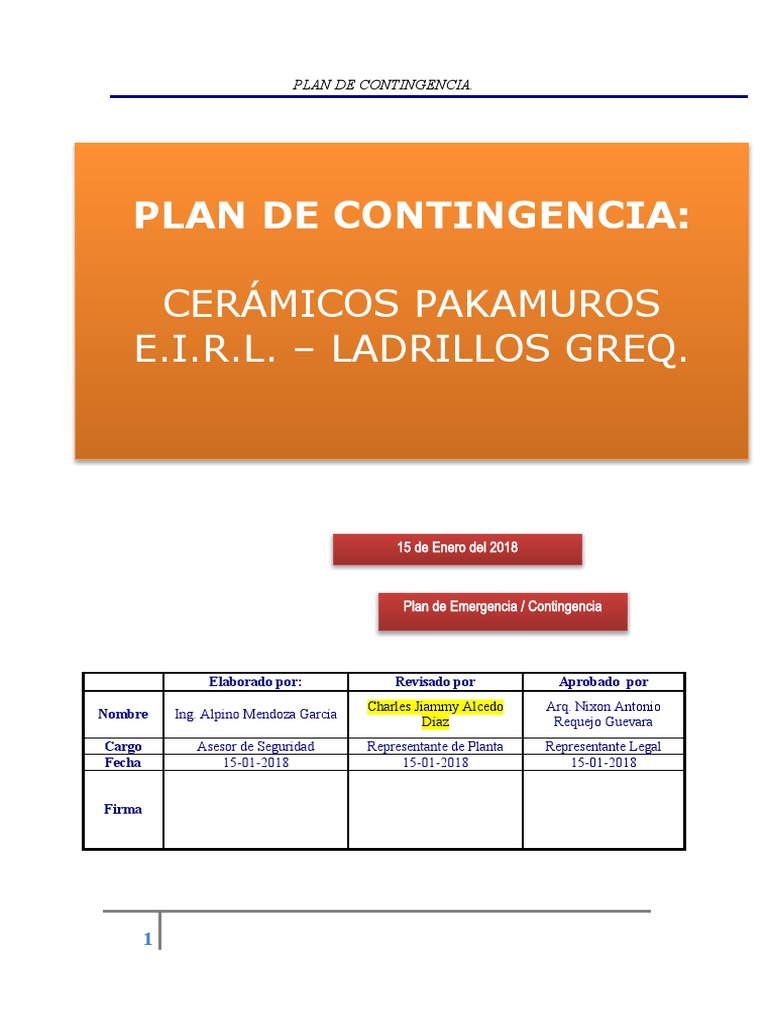5.-Plan de Contingencias - Ceramicos Pakamuros E.i.r.l.-Ladrillos Greq ...